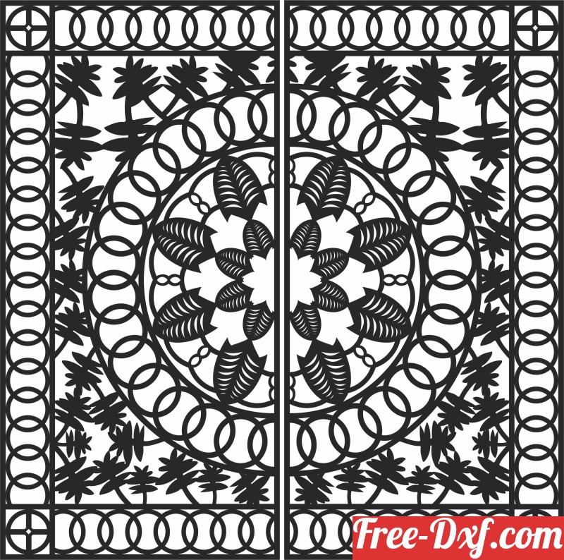 Download decorative Gate door panel cIl8b High quality free Dxf f