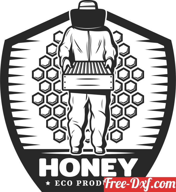 Download honey bee logo sign dxf cO6be High quality free