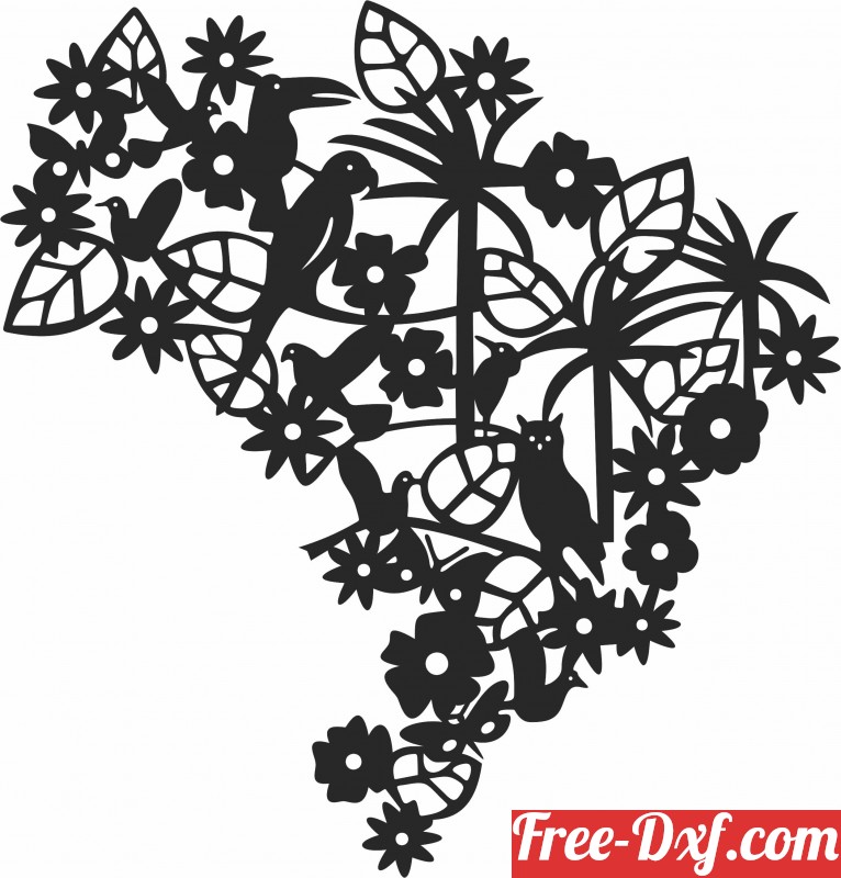 Download floral designs with birds dxf cOHai High quality free