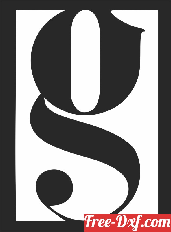 Download G letter monogram wall sign cm97x High quality free Dxf