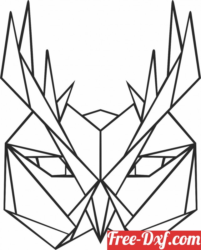 Download Geometric Polygon owl d1wgg High quality free Dxf files,