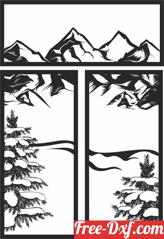 Download nature scene wall panels dAHMD High quality free Dxf fil