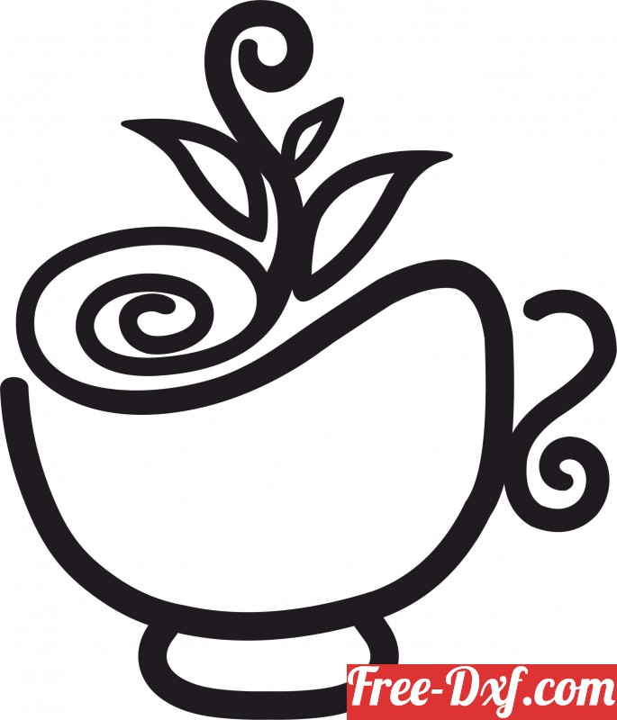 Download coffee cup wall art dKsZ0 High quality free Dxf files, S
