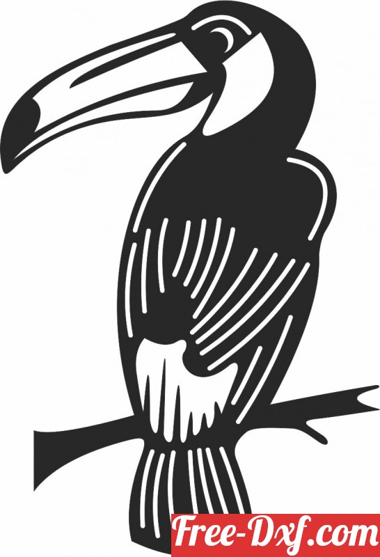 Download Toucan Silhouette bird on branch daTFo High quality free