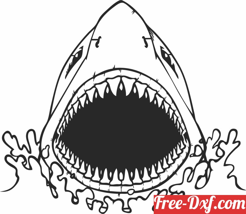 Download outline shark mouth open dcvmm High quality free Dxf fil