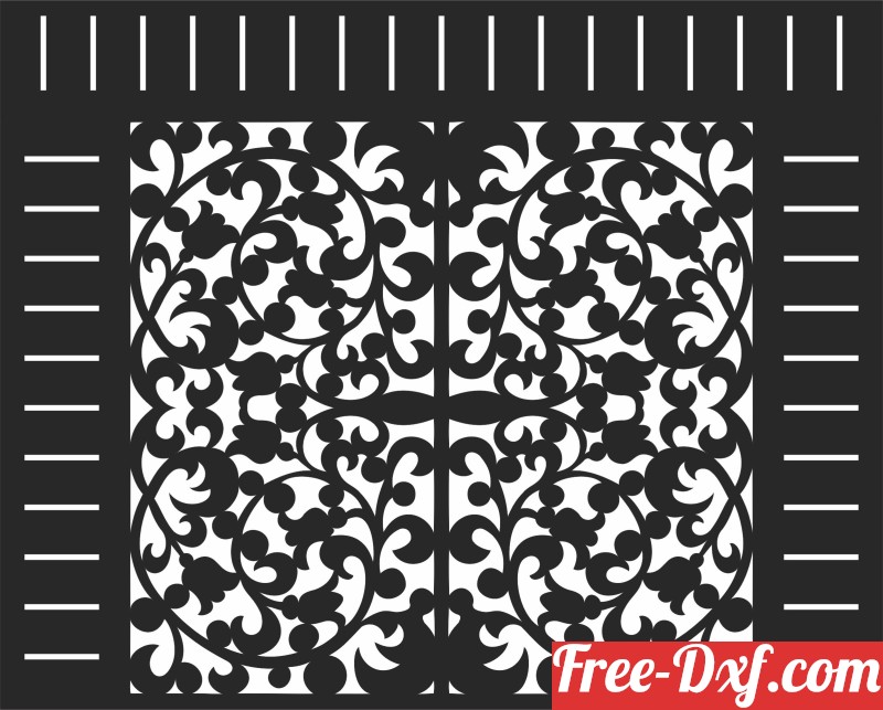 Download door gate flower pattern drNSR High quality free Dxf fil