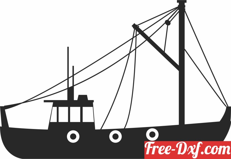 Download fishing ship boat clipart dz7mT High quality free Dxf fi