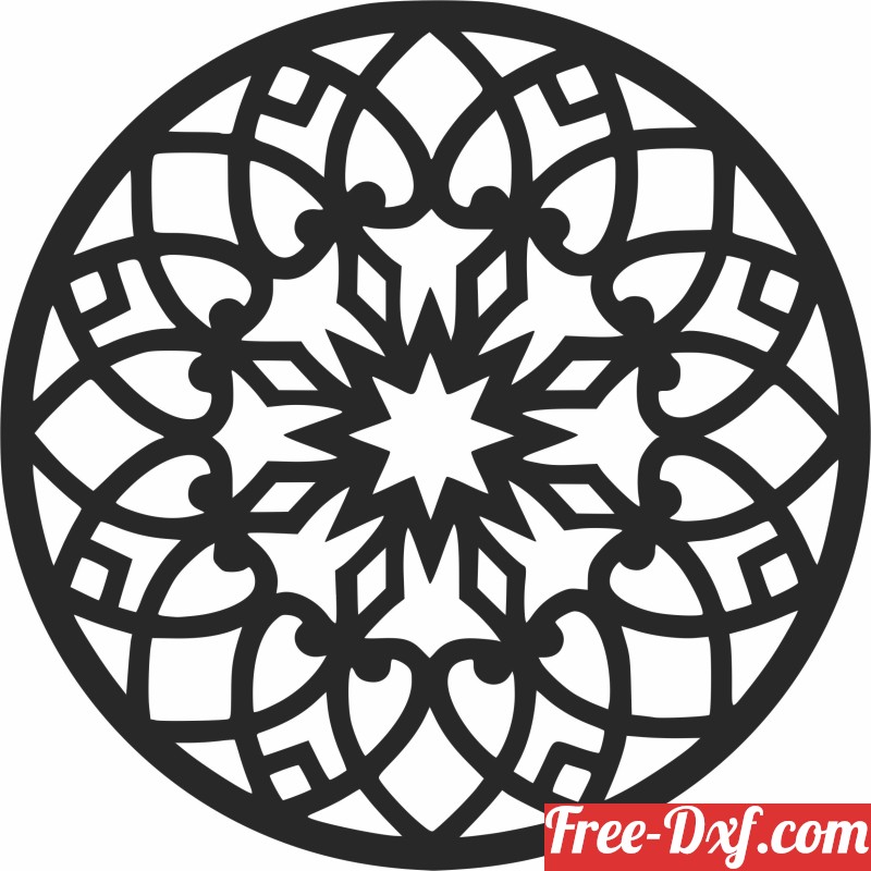Download pattern Mandala wall arts e6YJ6 High quality free Dxf fi