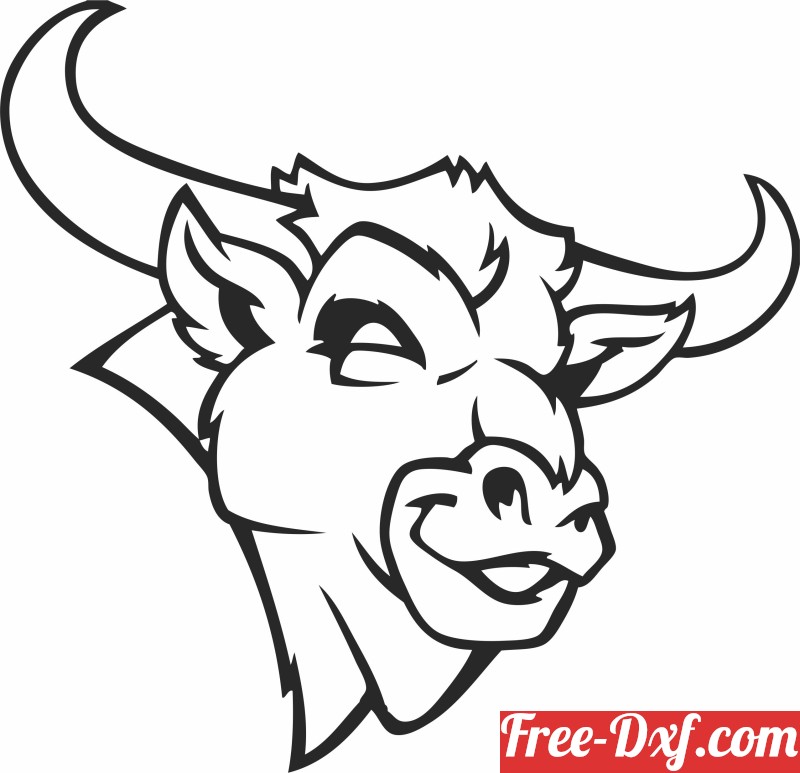 Download angry bull head wall cliparts dxf eQ0jr High quality fre