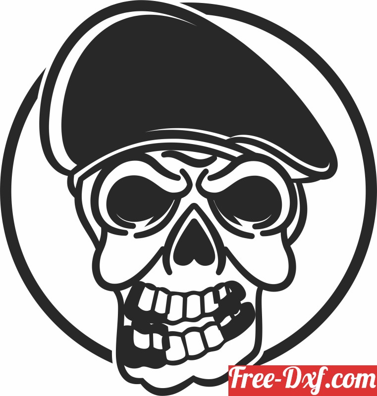 Download Skull art eapON High quality free Dxf files, Svg, Cdr an