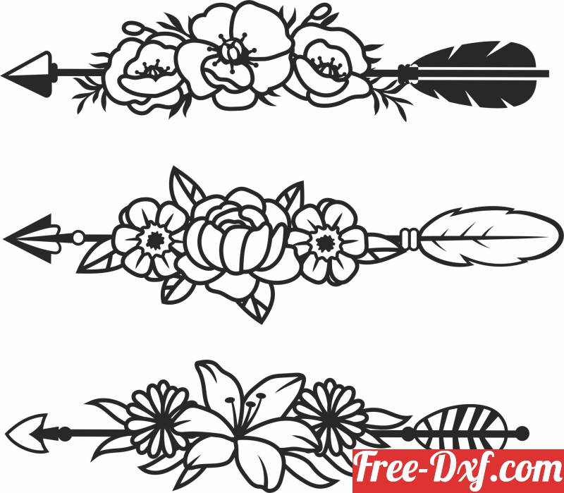 Download Floral arrow wall sign ekMTP High quality free Dxf files