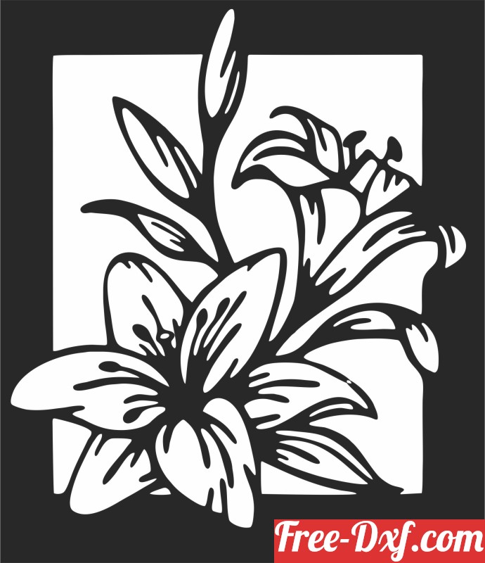 Download Flower Design wall art eoxY2 High quality free Dxf files