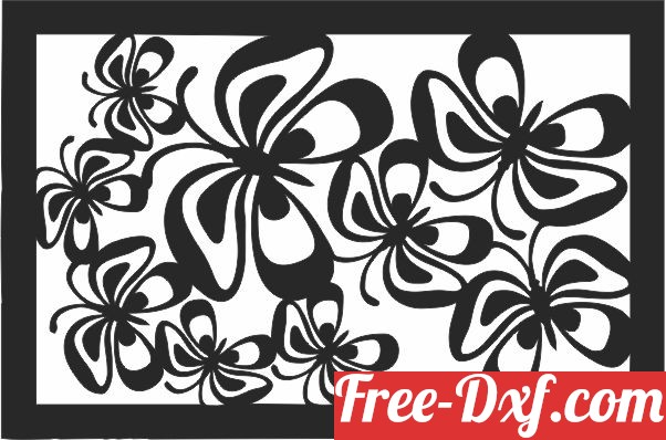 Download Butterfly wall panel decor exMTx High quality free Dxf f