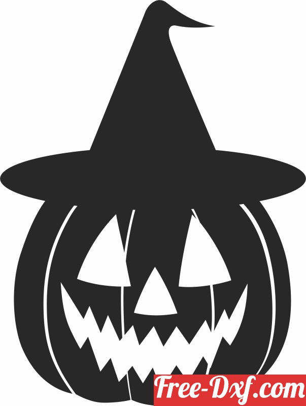 Download Halloween pumpkin with hat f73tk High quality free Dxf f