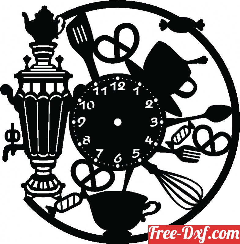 Download kitchen clock dxf fGJYv High quality free