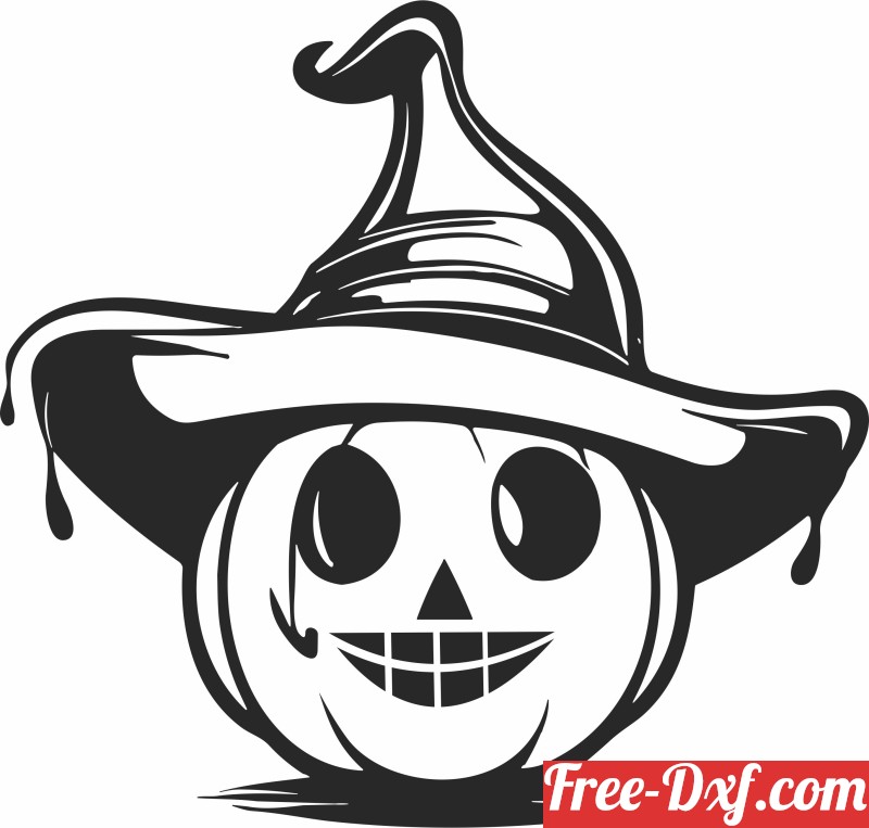 Download Pumpkin with hat art fU9II High quality free Dxf files,