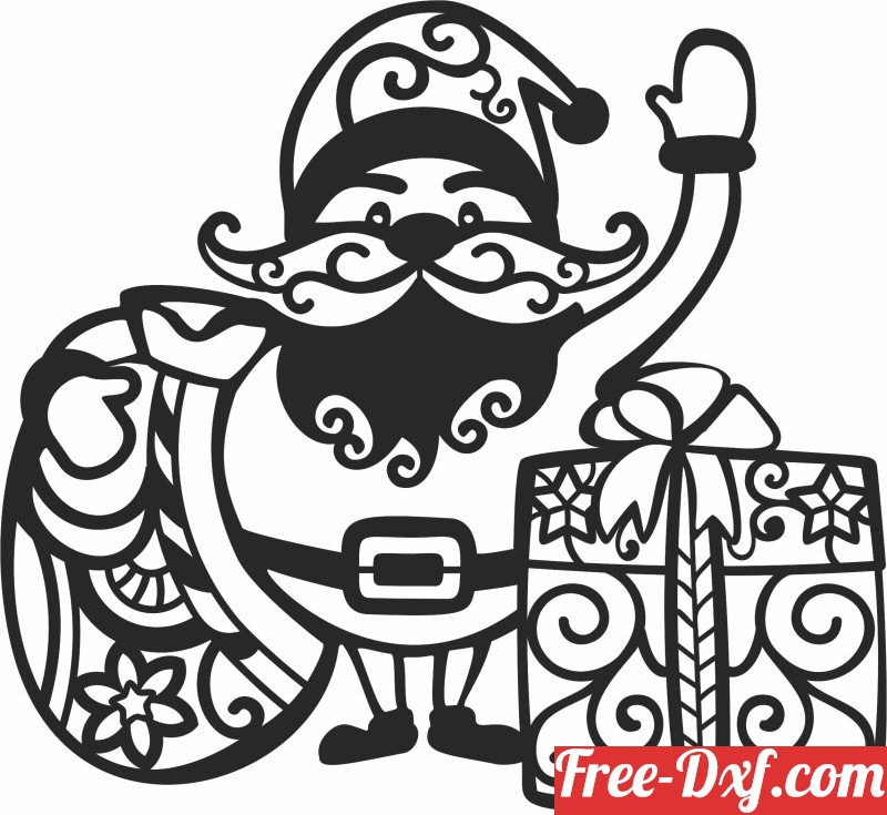 Download Santa christmas wall decor fVu0b High quality free Dxf f