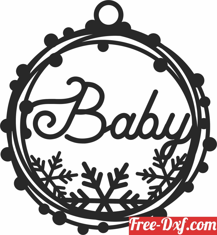 Download Baby christmas ornament fi8Sa High quality free Dxf file