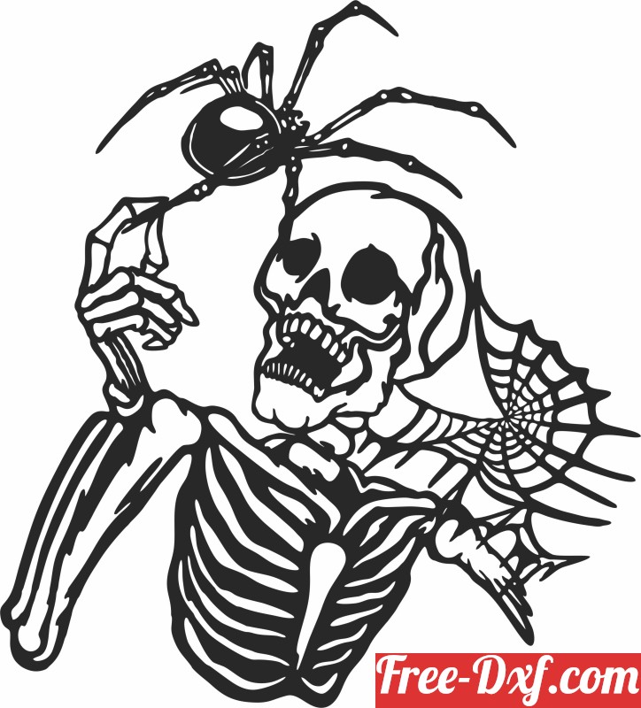 Download Spider skull scary clipart fs7MS High quality free Dxf f