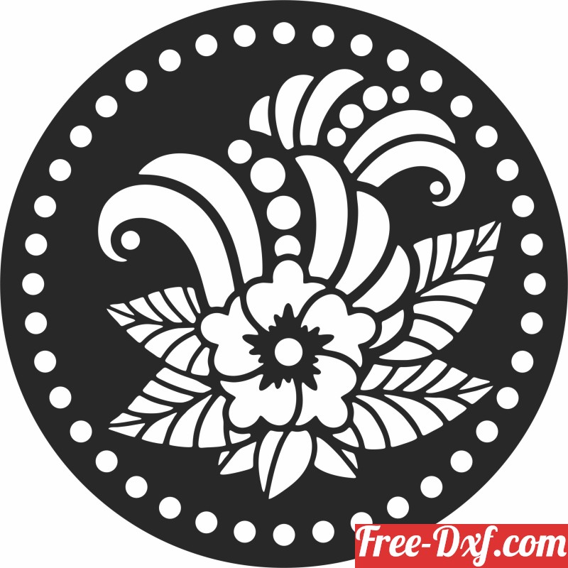 Download floral wall sign fswT6 High quality free Dxf files, Svg,