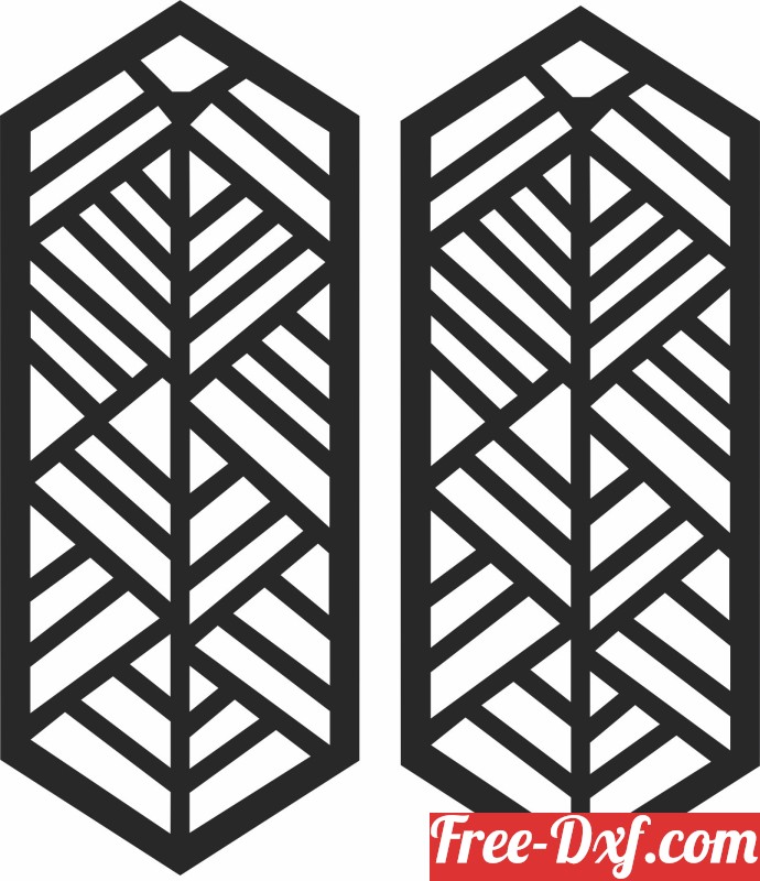 Download Hexagon art earrings g72OB High quality free Dxf files,