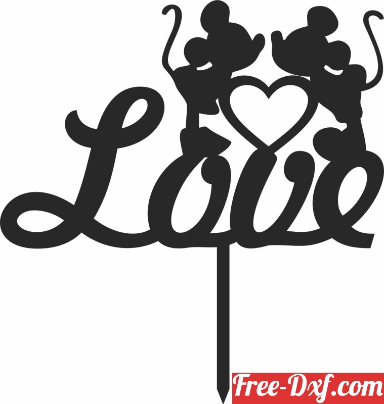 Download love mickey mini mouse stake gHSVy High quality free Dxf