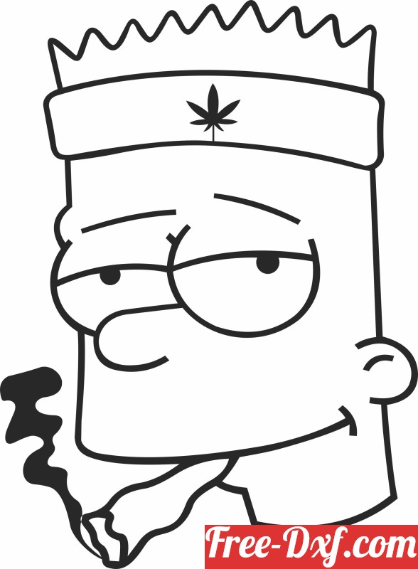 Download Bart Simpson Smoking Weed gRnV6 High quality free Dxf fi