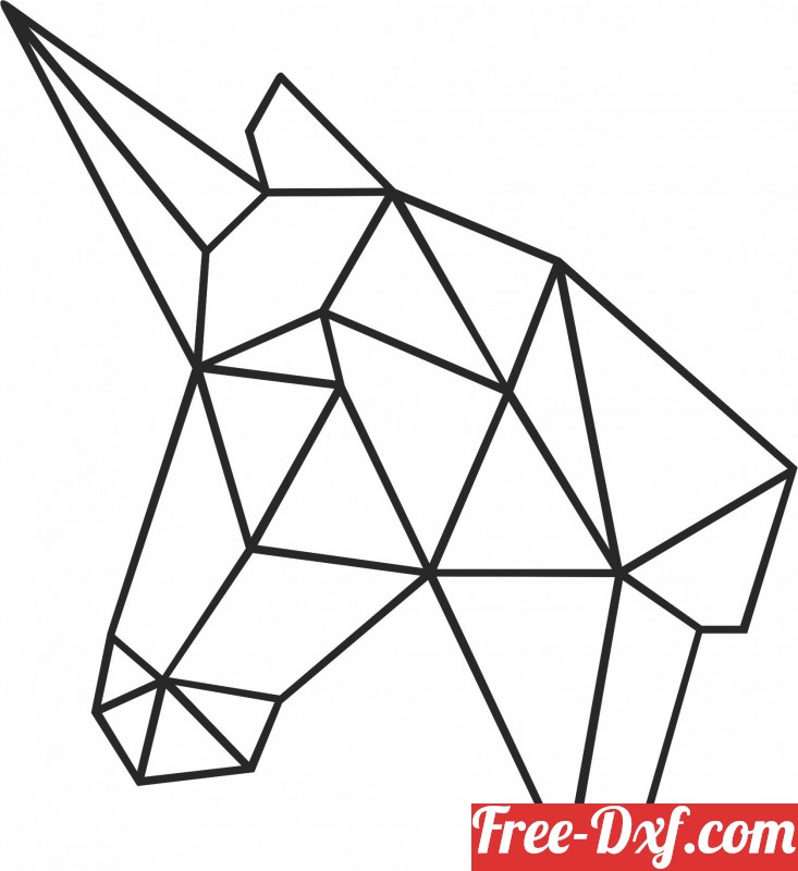 Download Geometric Polygon horn horse gVcGD High quality free Dxf