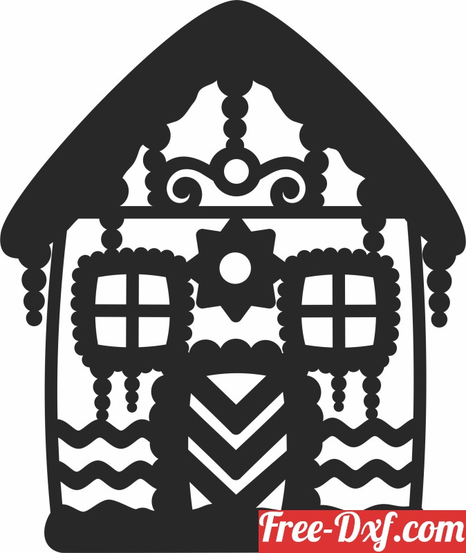 Download christmas house clipart gew0A High quality free Dxf file