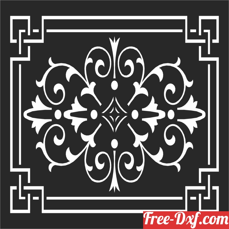 Download decorative pattern square wall panel dxf grX08 High qual
