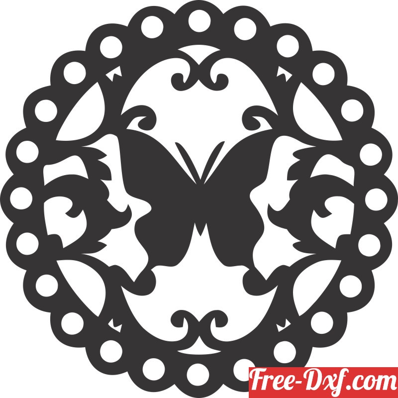 Download Butterfly wall Sign Design gtpq9 High quality free Dxf f
