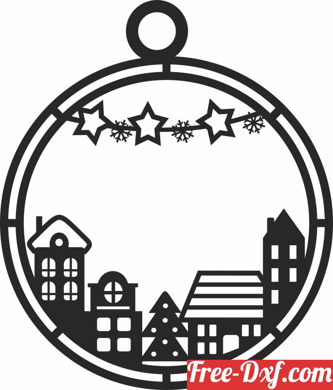 Download city Christmas ornaments gvVdD High quality free Dxf fil