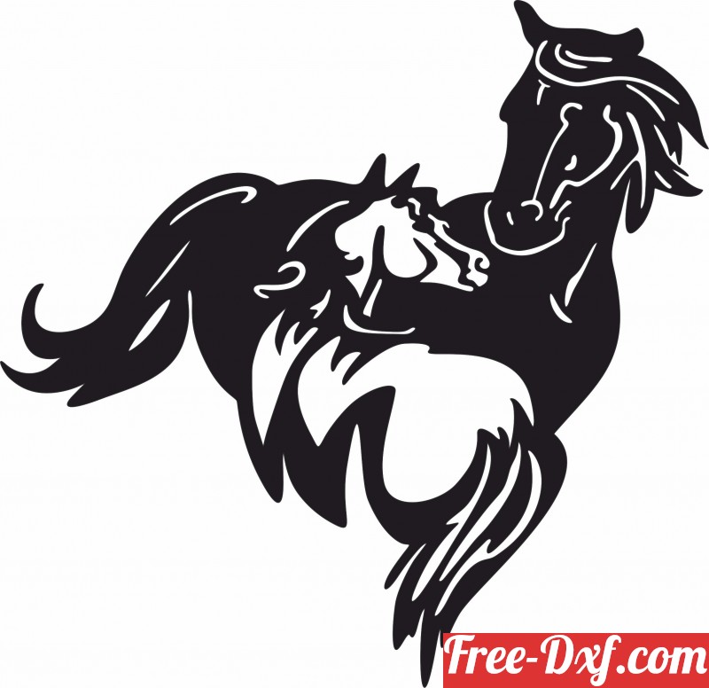 Download Horse clipart scenery h4X2F High quality free Dxf files,