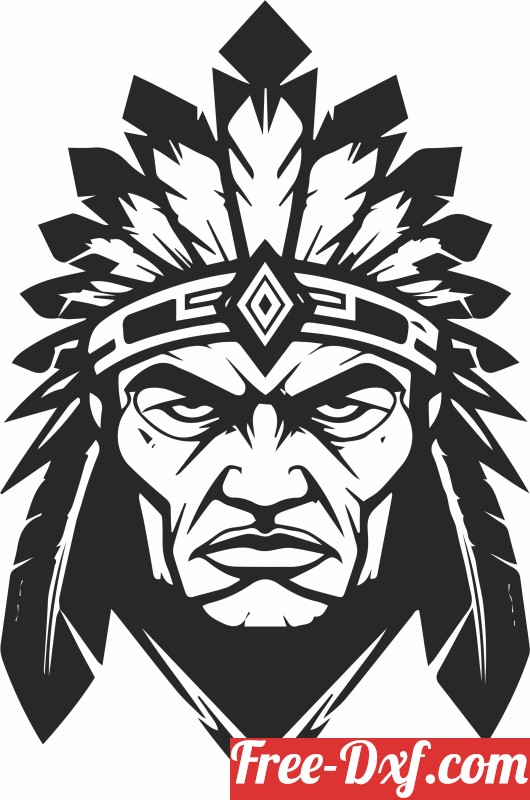 Download Indian Head Native American dxf h5k3B High quality free