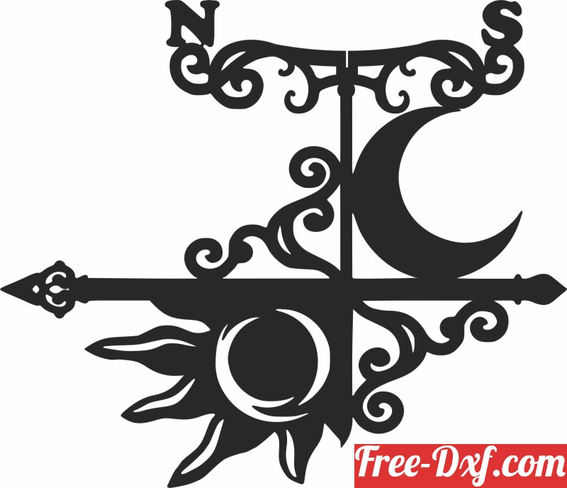 Download decorative weathervane sun and moon hCU9Q High quality f