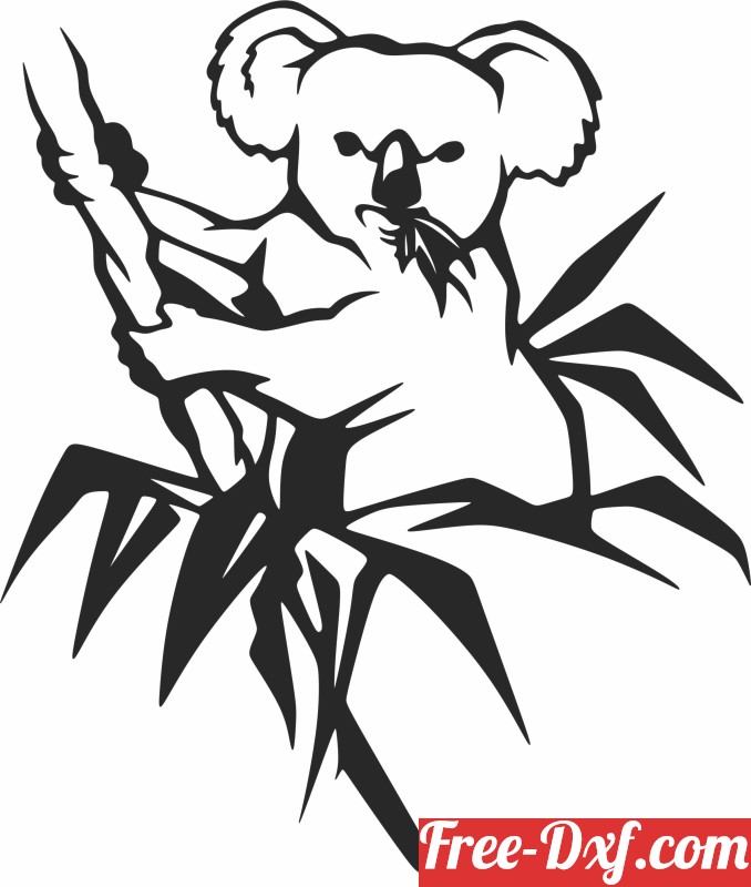 Download koala bear climbing tree hGl8C High quality free Dxf fil