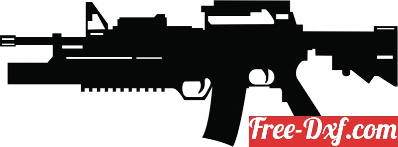 Download Rifle pistol Silhouette hUtJp High quality free Dxf file