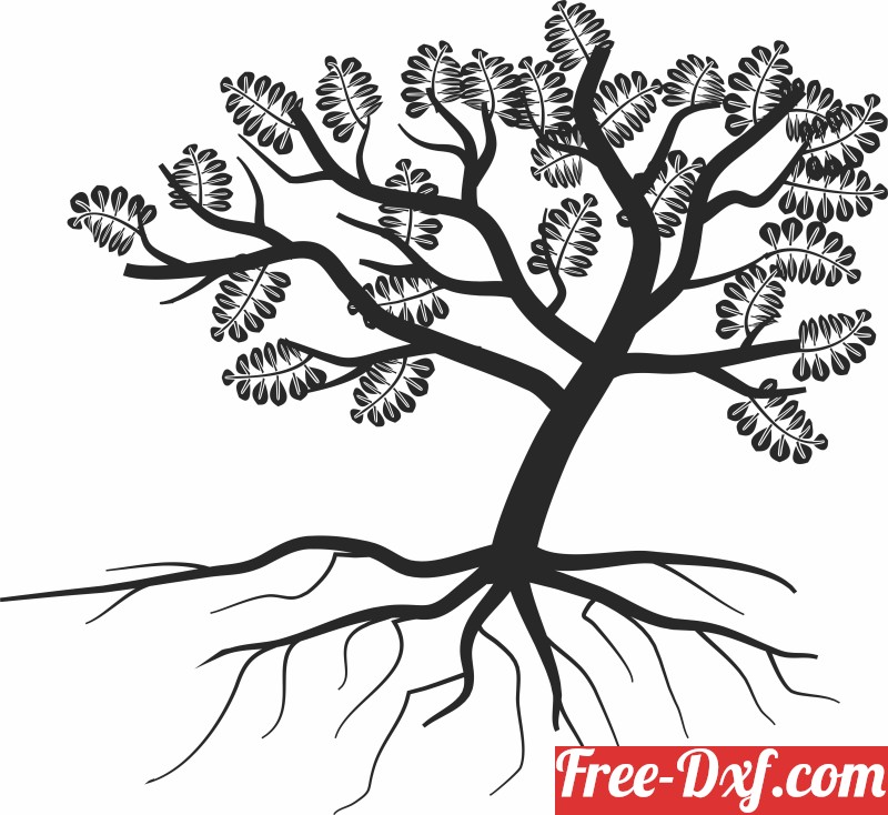 Download Tree Silhouette clipart heI7S High quality free Dxf file