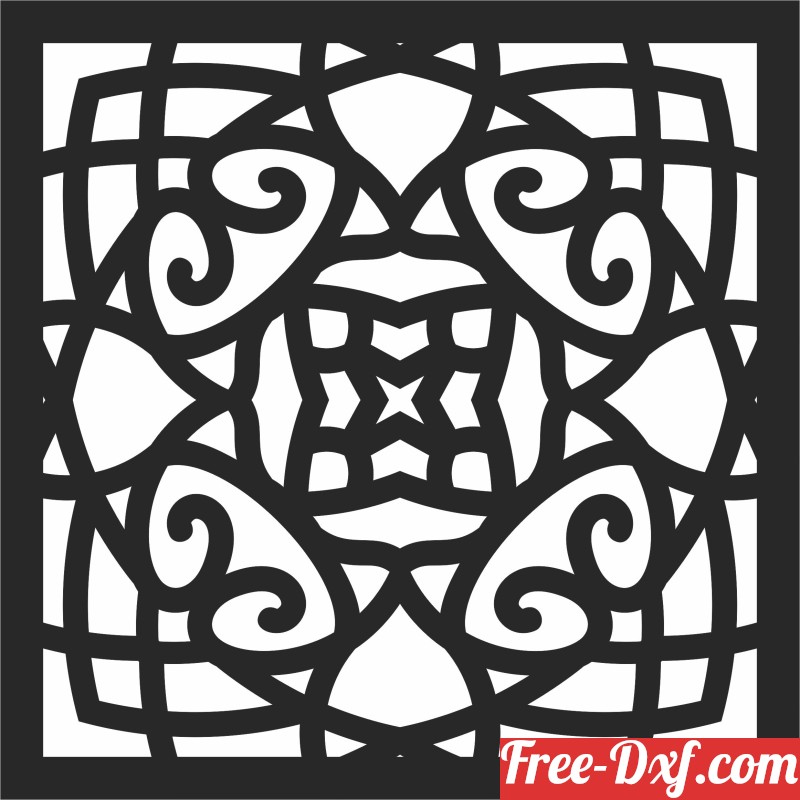 Download WALL PATTERN Decorative Screen pattern dxf hk4Ce High