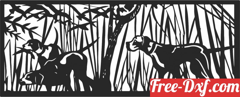 Download hunting dogs scene forest art hr2G7 High quality free Dx