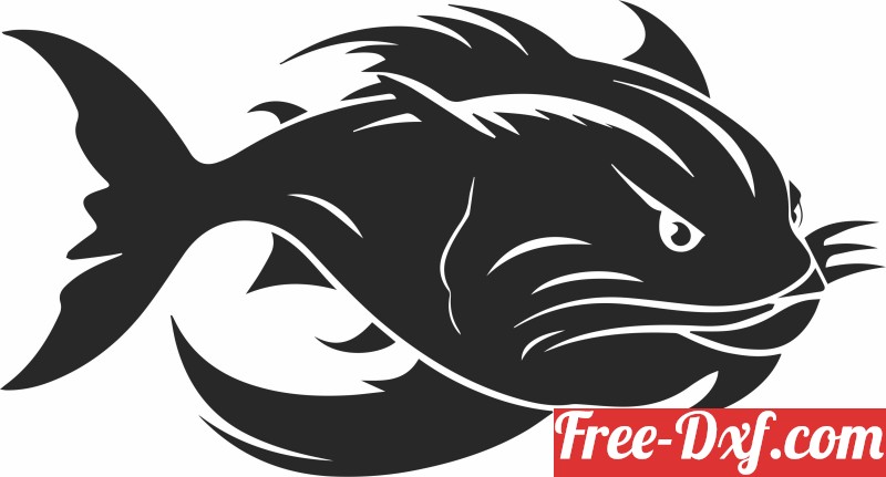 Download Fish Cat Animal Silhouette htfix High quality free Dxf f