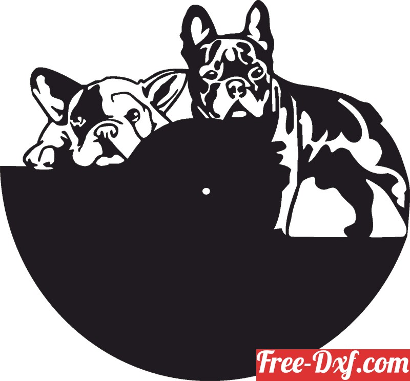 Download Bulldog wall clock i8zEK High quality free Dxf files, Sv
