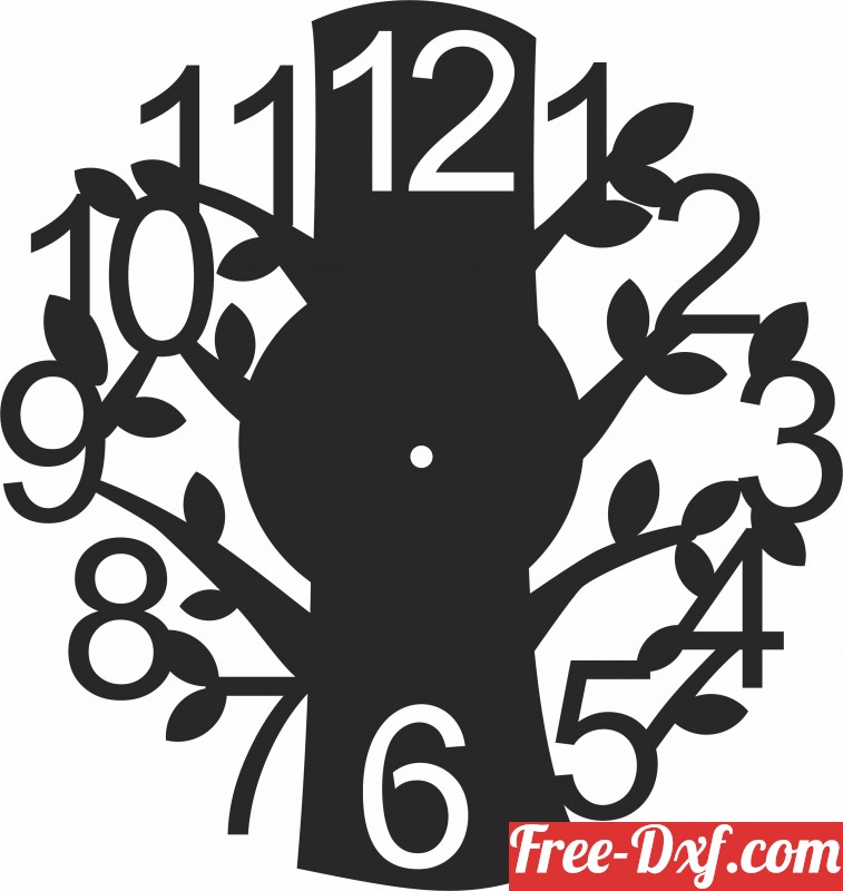 Download tree branche Wall Clock dxf iEP0t High quality free