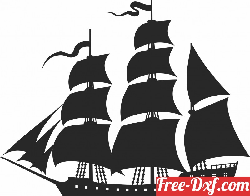Download Sailing Boat cliparts iJX9X High quality free Dxf files,