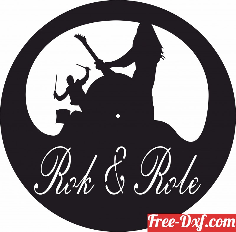 Download rock and roll vinyl wall clock iNyFF High quality free D