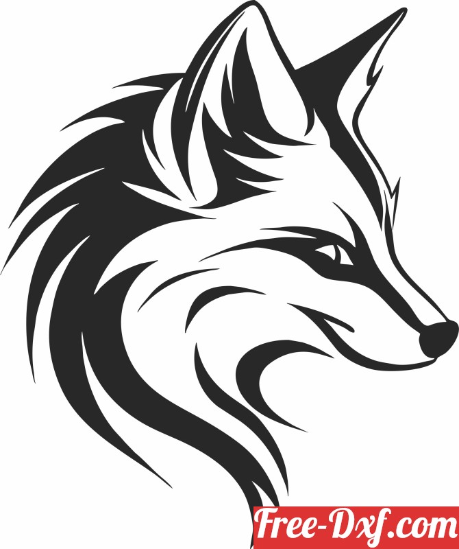Download Fox face art idqM4 High quality free Dxf files, Svg, Cdr