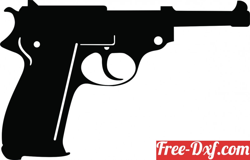 Download gun pistol Silhouette iqRV7 High quality free Dxf files,