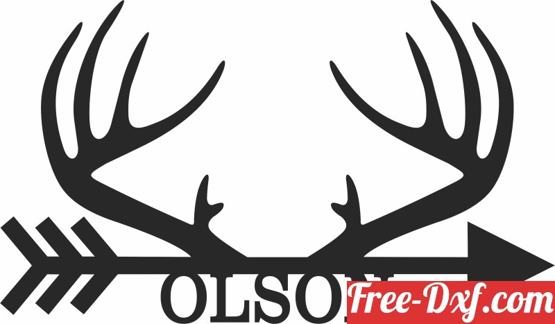 Download deer antlers with name j5mdo High quality free Dxf files