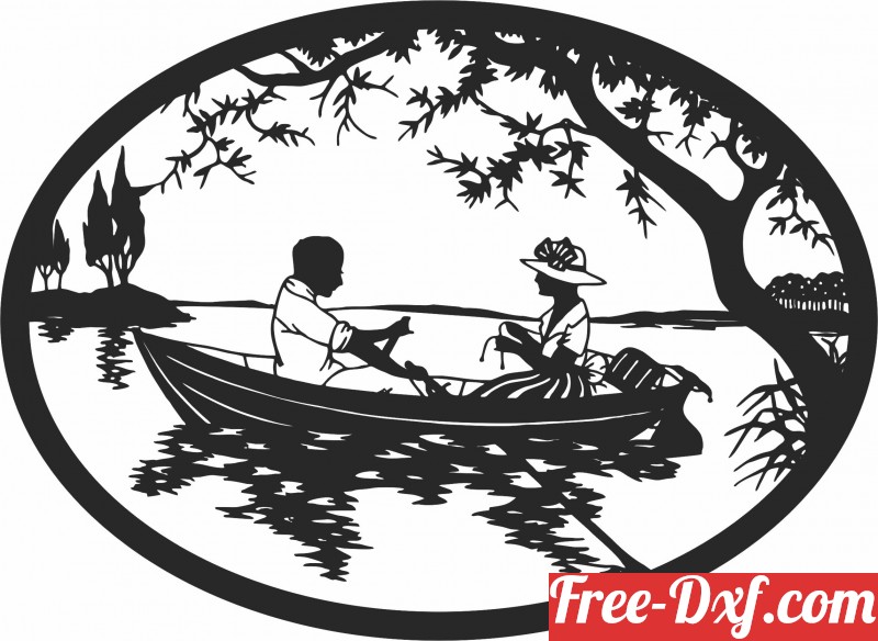 Download Couple on boat scene j6qkP High quality free Dxf files,