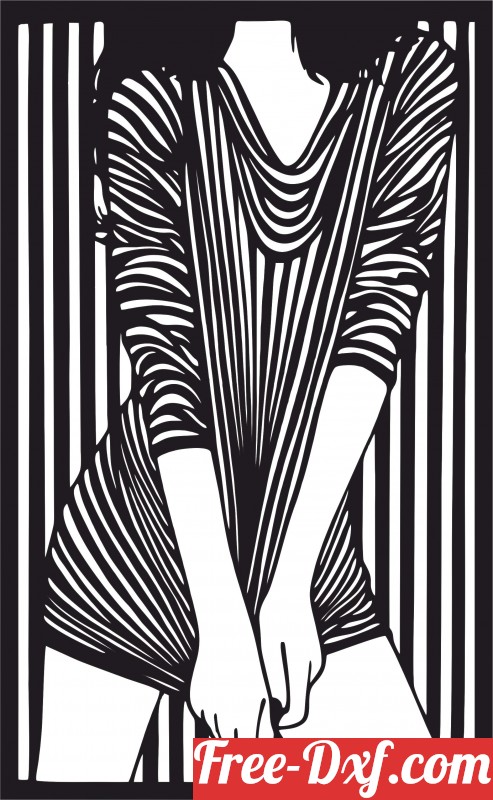 Download 3d Lady girl wall frame decor dxf jHuhQ High quality fre